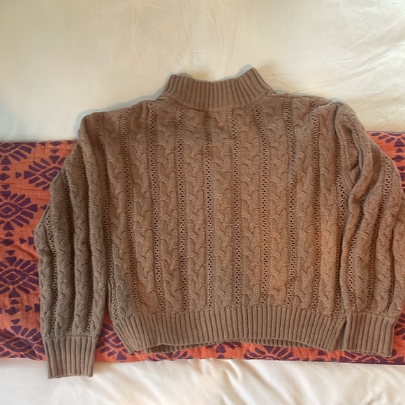 Able | Sweaters | New Able Cable Knit Cardigan Button Up High Neck ...